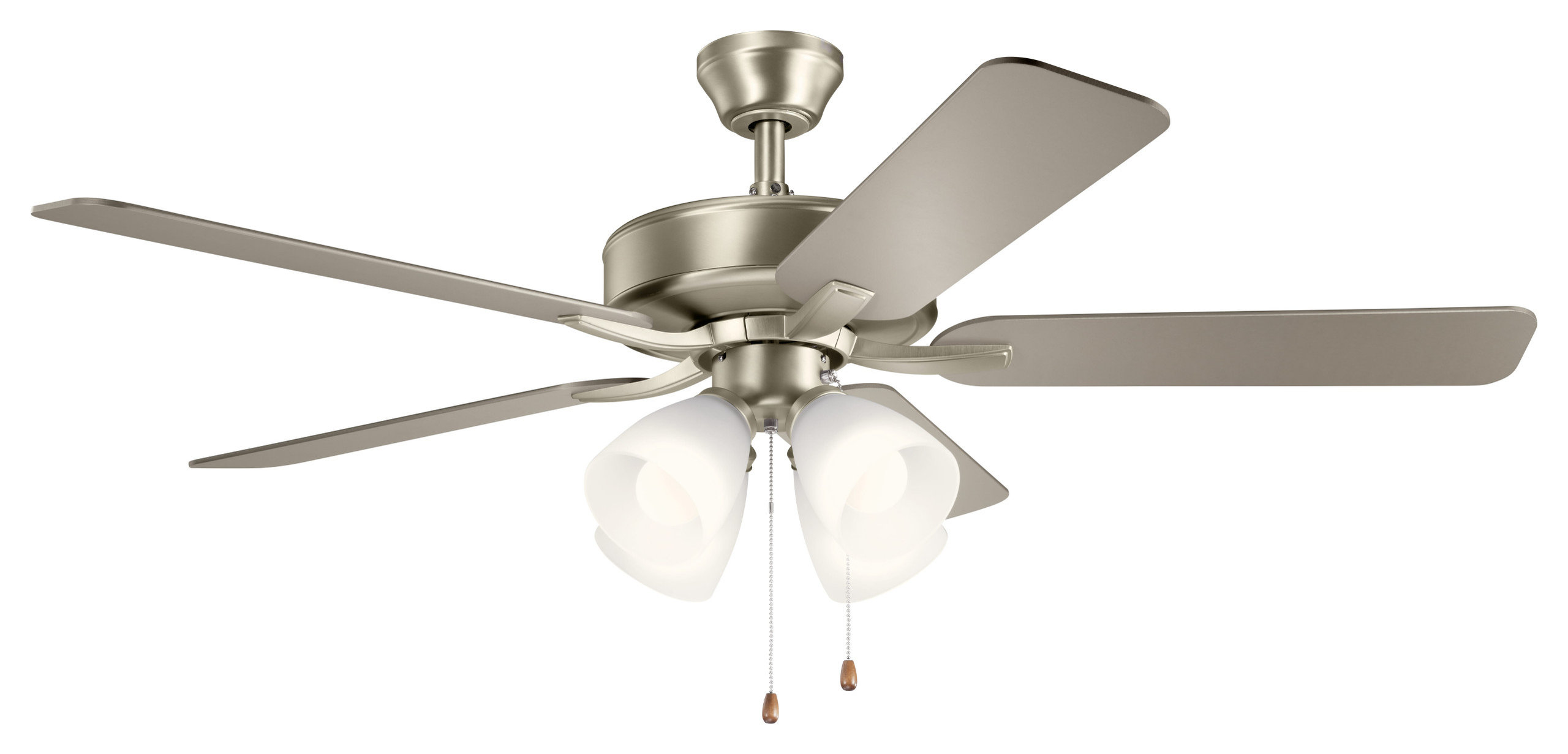 Basics Pro Premier 4-Light 52" Indoor Ceiling Fan in Brushed Nickel, 52 ...