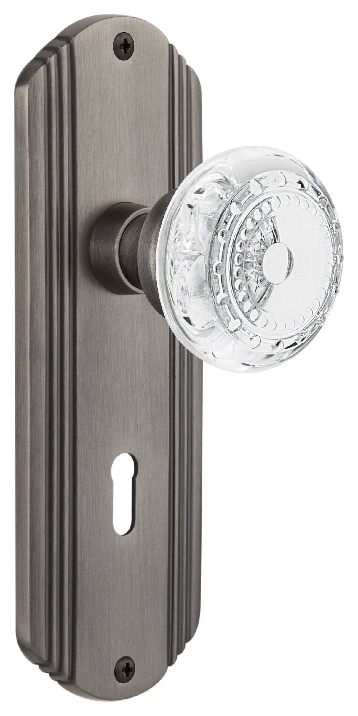 Deco Plate Single Dummy With Keyhole Crystal Meadows Knob - Traditional ...