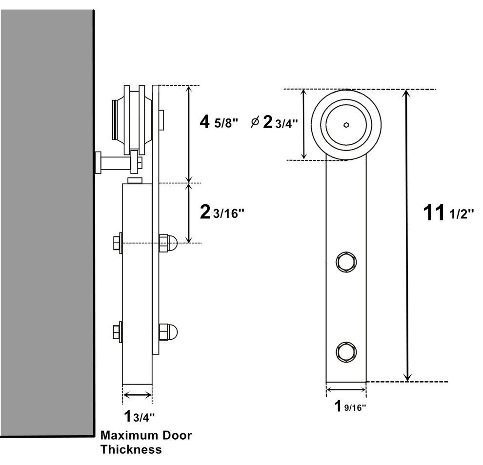Vancleef Hardware Sliding Barn Door Hardware for Single Door, Straight ...