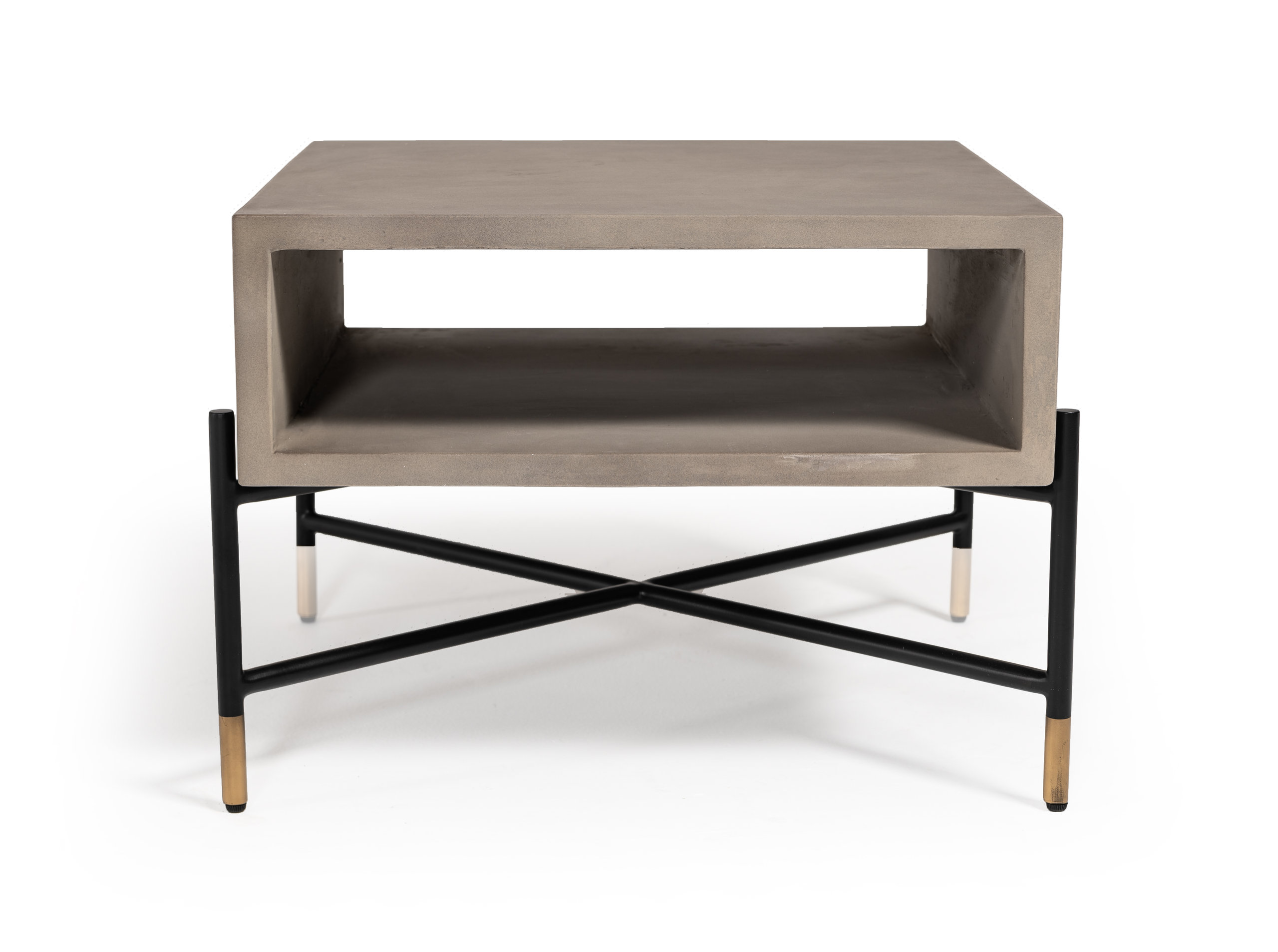 Modrest Walker Modern Concrete and Metal Coffee Table - Industrial ...