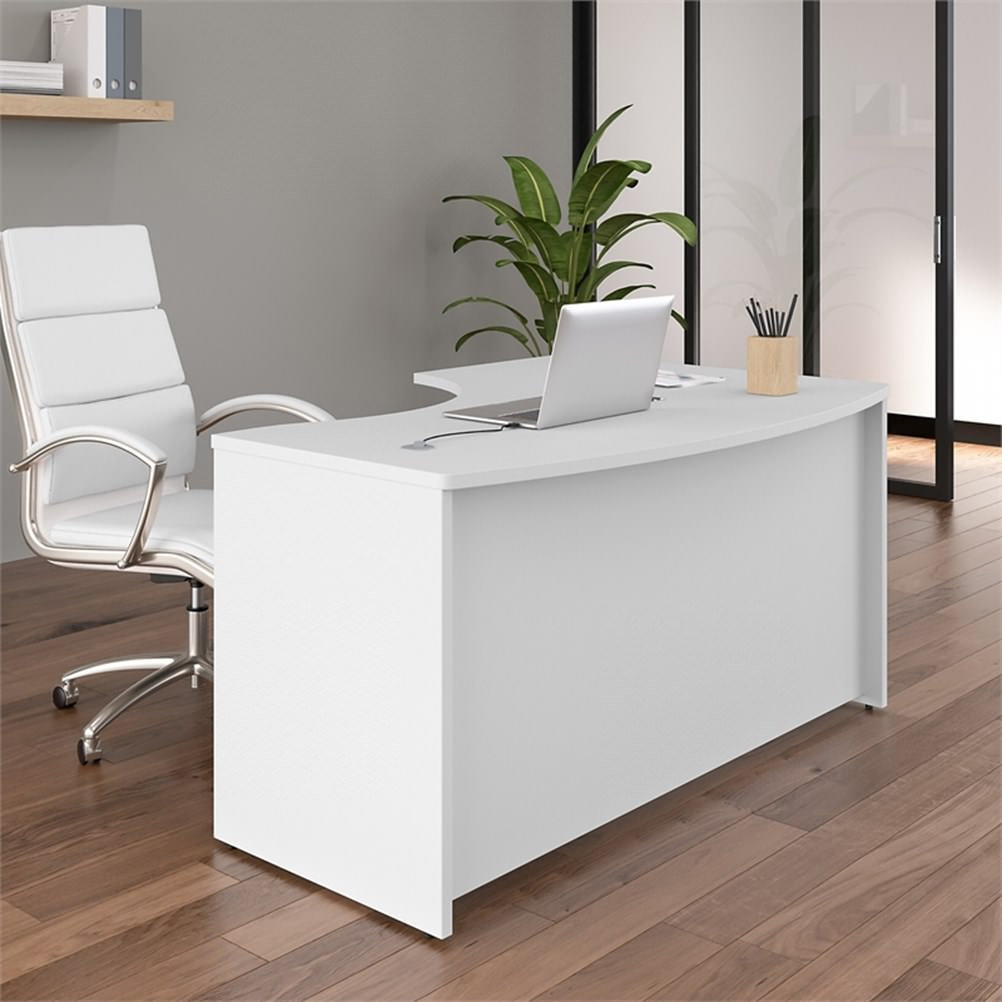Studio C 60W x 43D Left Hand L-Bow Desk Shell in White - Engineered ...