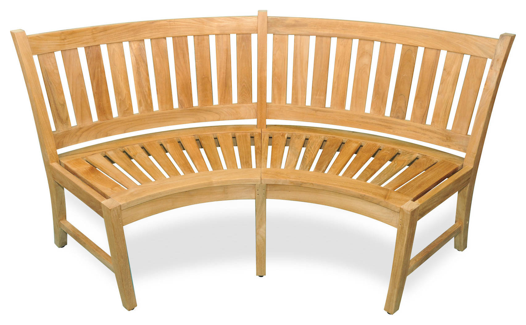Circular Curved Teak Bench, Estate Collection - Craftsman - Outdoor ...