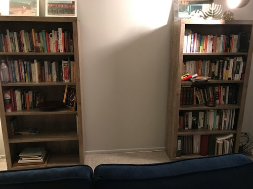 Space between two large bookcases