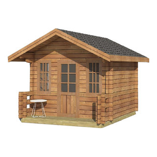 Aleko Wooden DIY Outdoor Studio-Home Cabin and Cottage Space With Front ...
