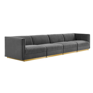 Pendleton Channel 4-Seat Modular Sectional Sofa - Contemporary - Sofas ...