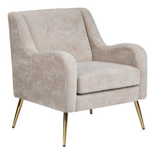 Cream Upholstered Accent Chair - Midcentury - Armchairs And Accent ...