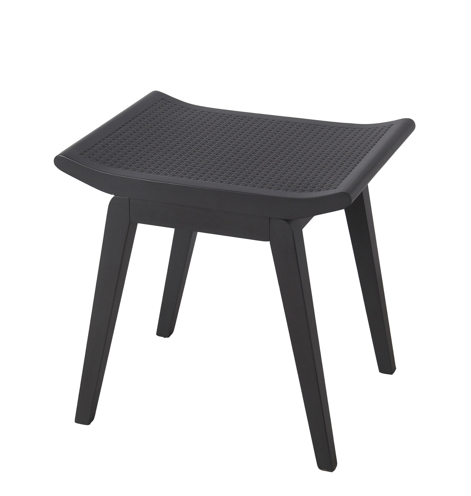 Saddle Design Wooden Stool with Angled Tapered Legs, Dark Gray ...