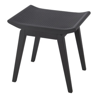 Saddle Design Wooden Stool with Angled Tapered Legs, Dark Gray ...