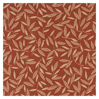 Rust Red Floral Leaf Contract Grade Upholstery Fabric By The Yard, By ...