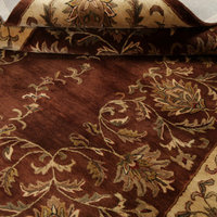 Indian French Toile Carpet Bordered Oriental Hand-Tufted Area Rug ...