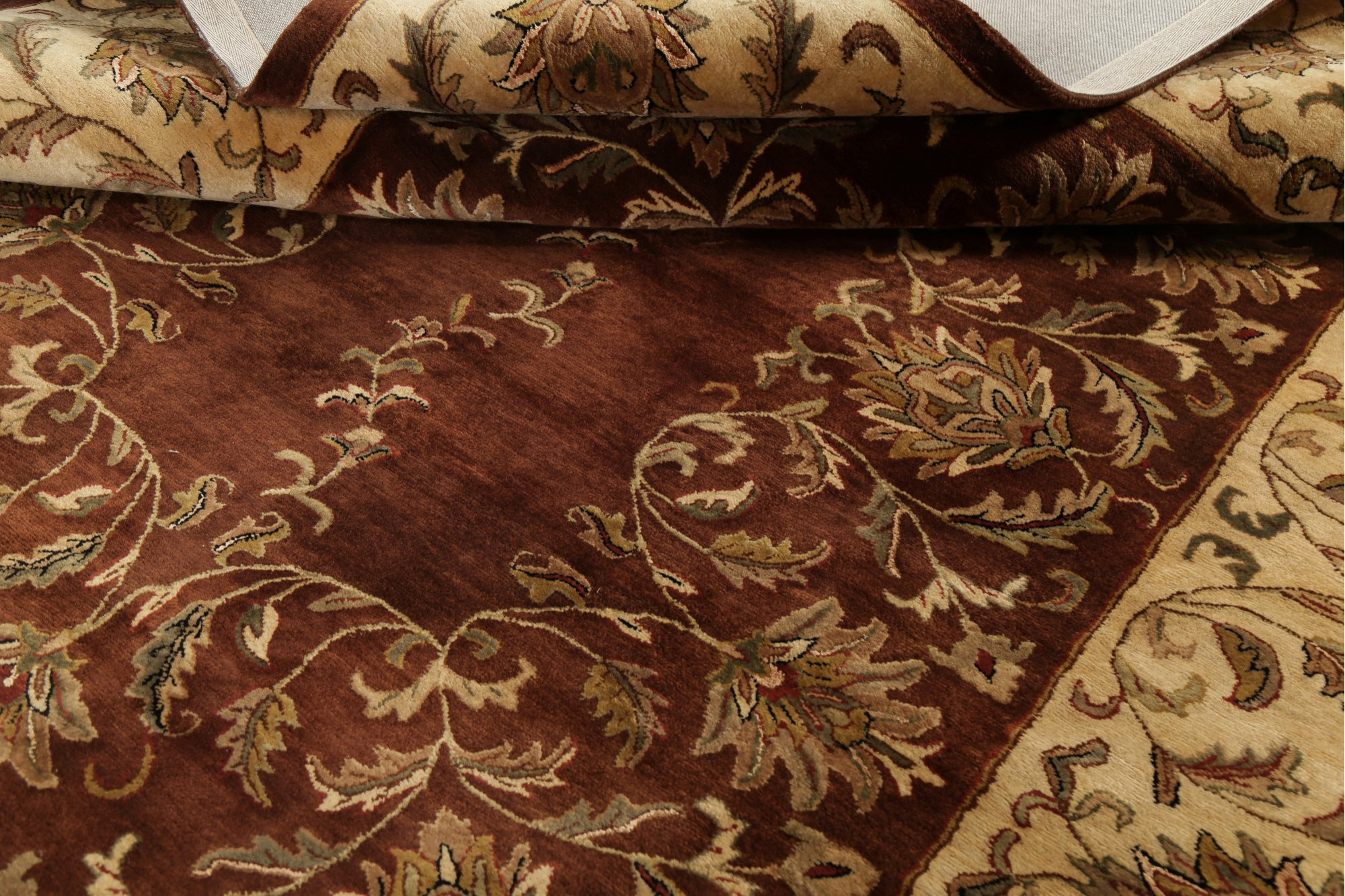 Indian French Toile Carpet Bordered Oriental Hand-Tufted Area Rug ...