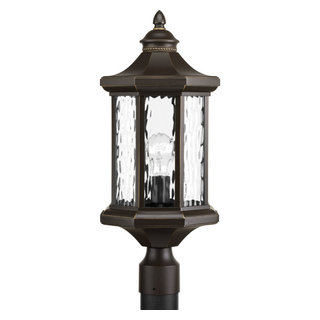 1-Light Post Lantern 9", Black With Clear Water Panels - Traditional ...