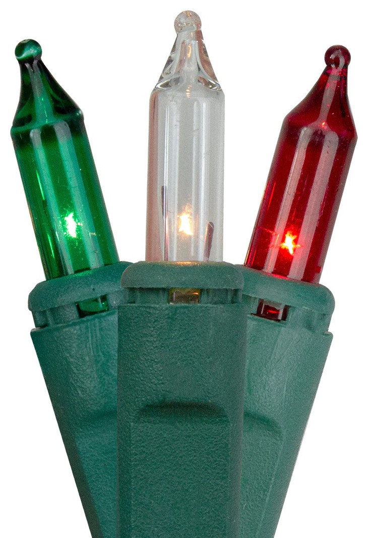 140ct Red Green Clear Everglow Chasing Mini Christmas Lights - 48 ...