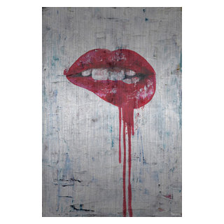 "Tainted Lips" Painting Print on Brushed Aluminum, 16"x24 ...