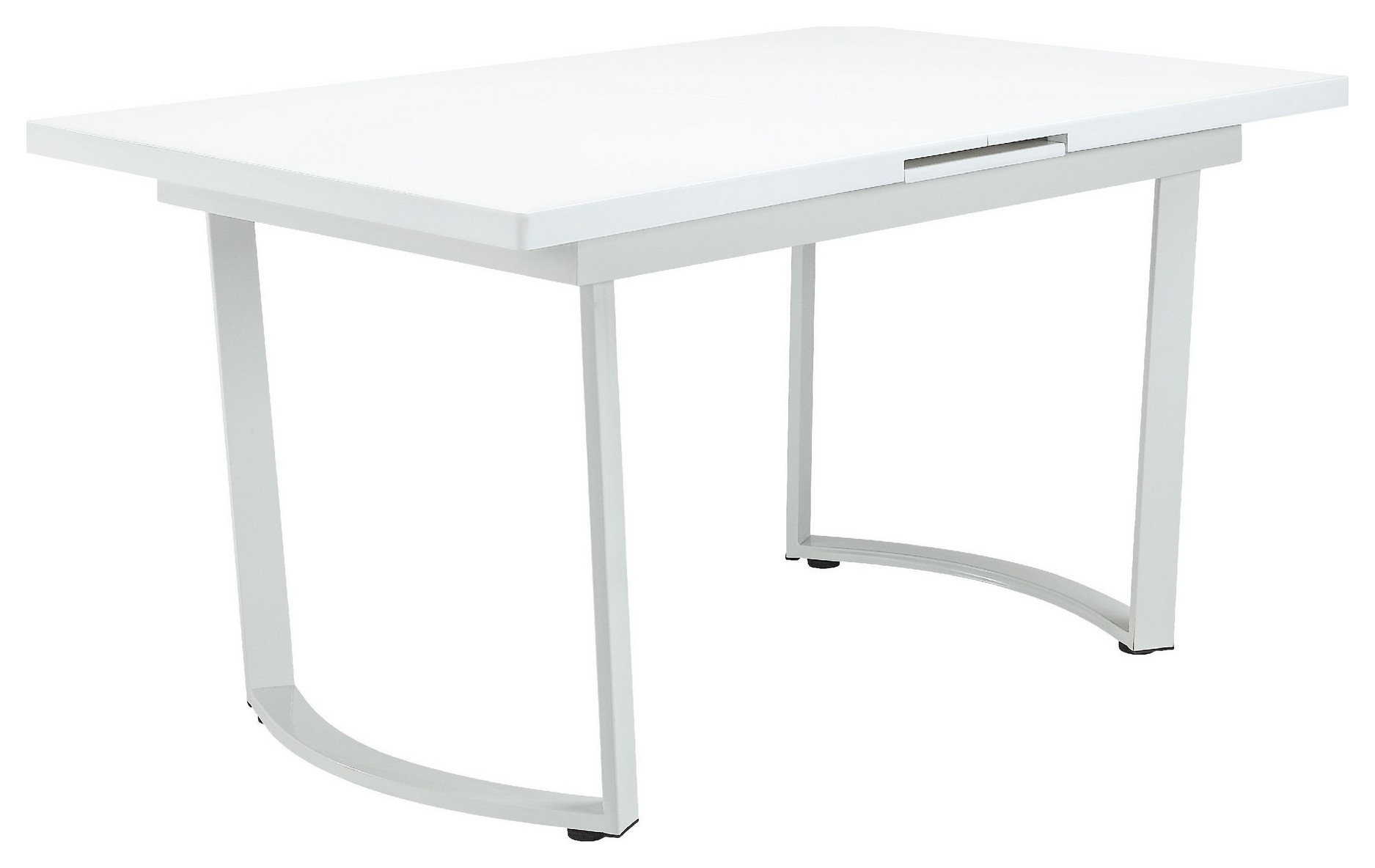 Benzara BM279170 Rectangular Wood Dining Table, Leaf Extension, Metal ...