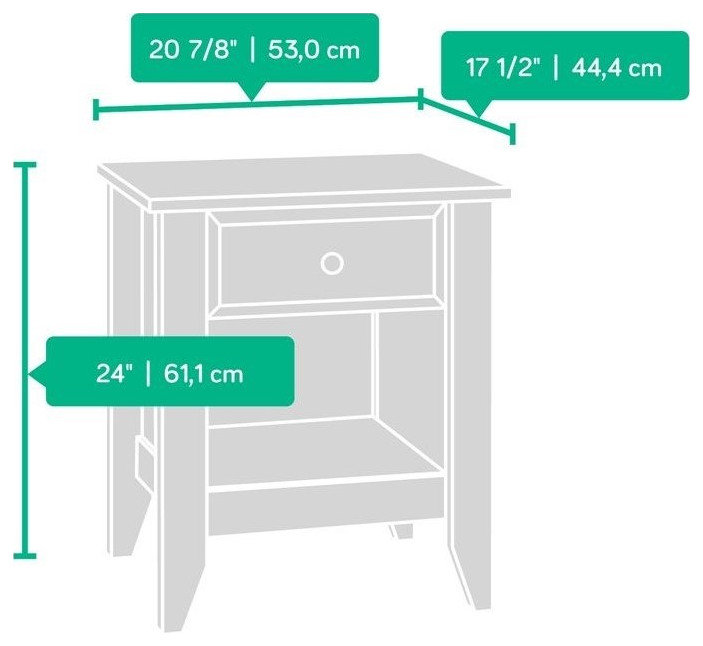Sauder Shoal Creek Nightstand in Oiled Oak - Transitional - Nightstands ...