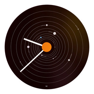 15" Expose Steel Wall Clock Solar System - Contemporary - Wall Clocks ...