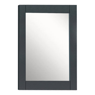 24" Wood Frame Mirror, Dark Gray - Transitional - Bathroom Mirrors - by ...