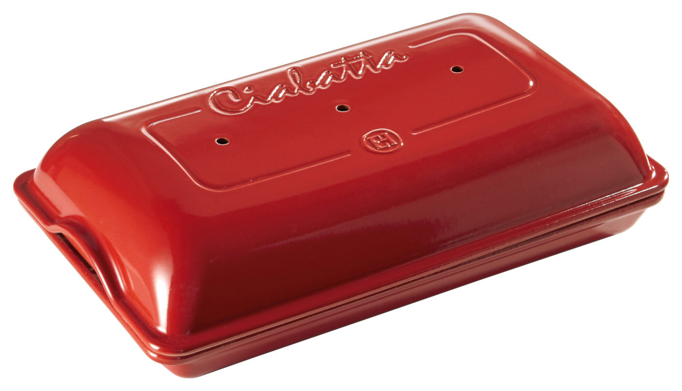 Emile Henry Burgundy Ceramic Ciabatta Baker - Transitional - Loaf Pans ...