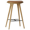 Mater Modern Counter Stool, Soaped Oak, Tan Leather Seat - Midcentury ...