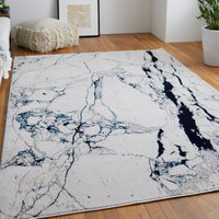 Weave & Wander Armada Modern Ivory/Blue Rug, 5'x8' - Contemporary ...