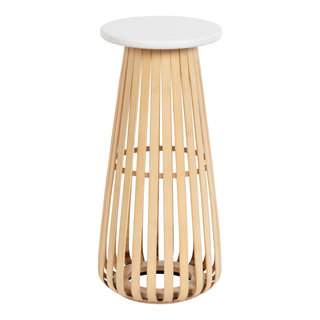 Oren Accent Table, White/Natural 10"x10"x23", 10x10x23 - Coffee And ...