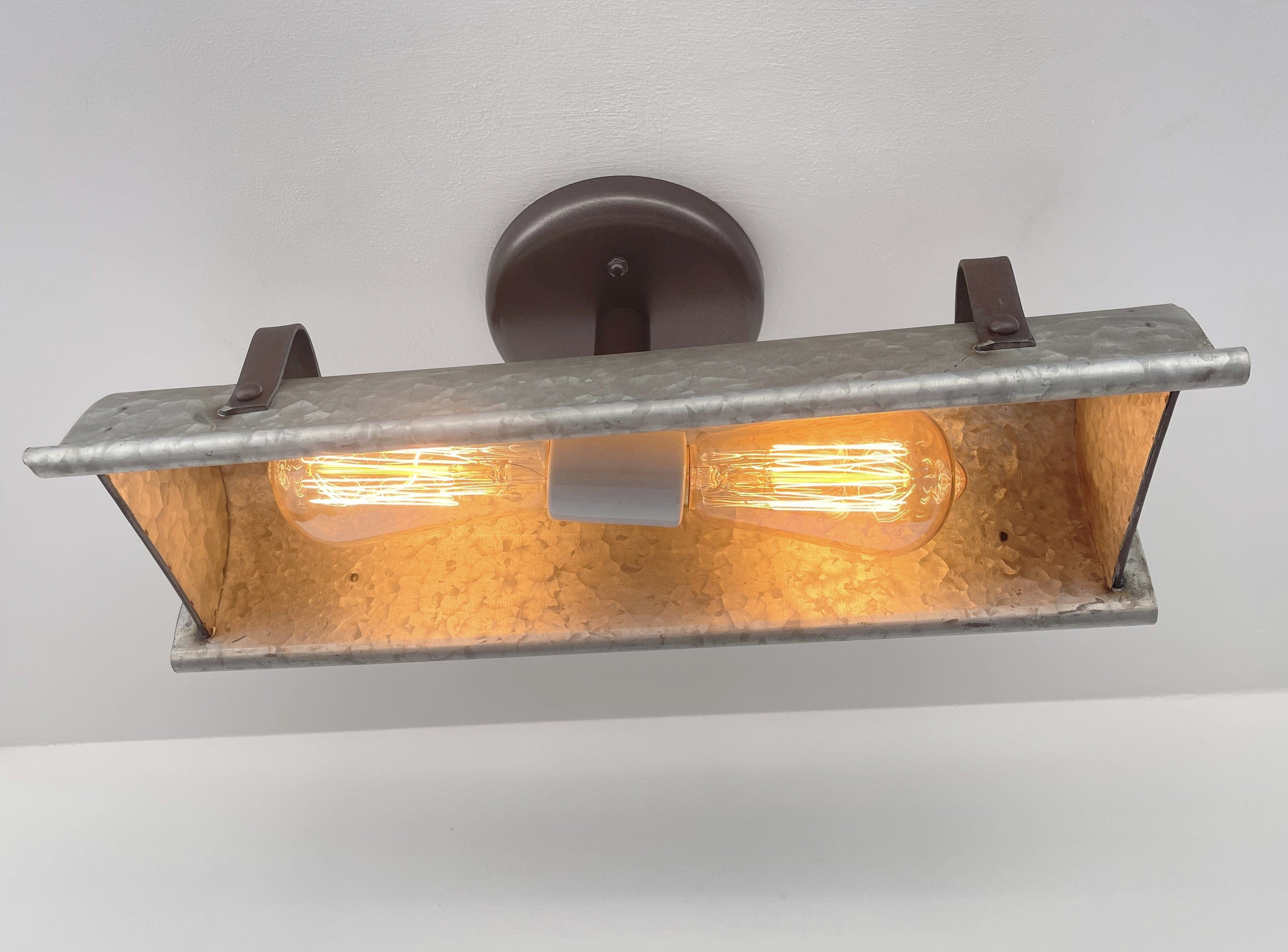 Galvanized Metal Ceiling Light - Industrial - Flush-mount Ceiling ...