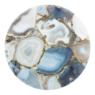Round Agate Cheese Board With Patterns, Multicolor - Contemporary ...