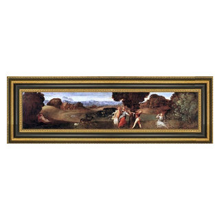 Titian the Birth of Adonis Framed Premium Canvas Print, 14"x28 ...