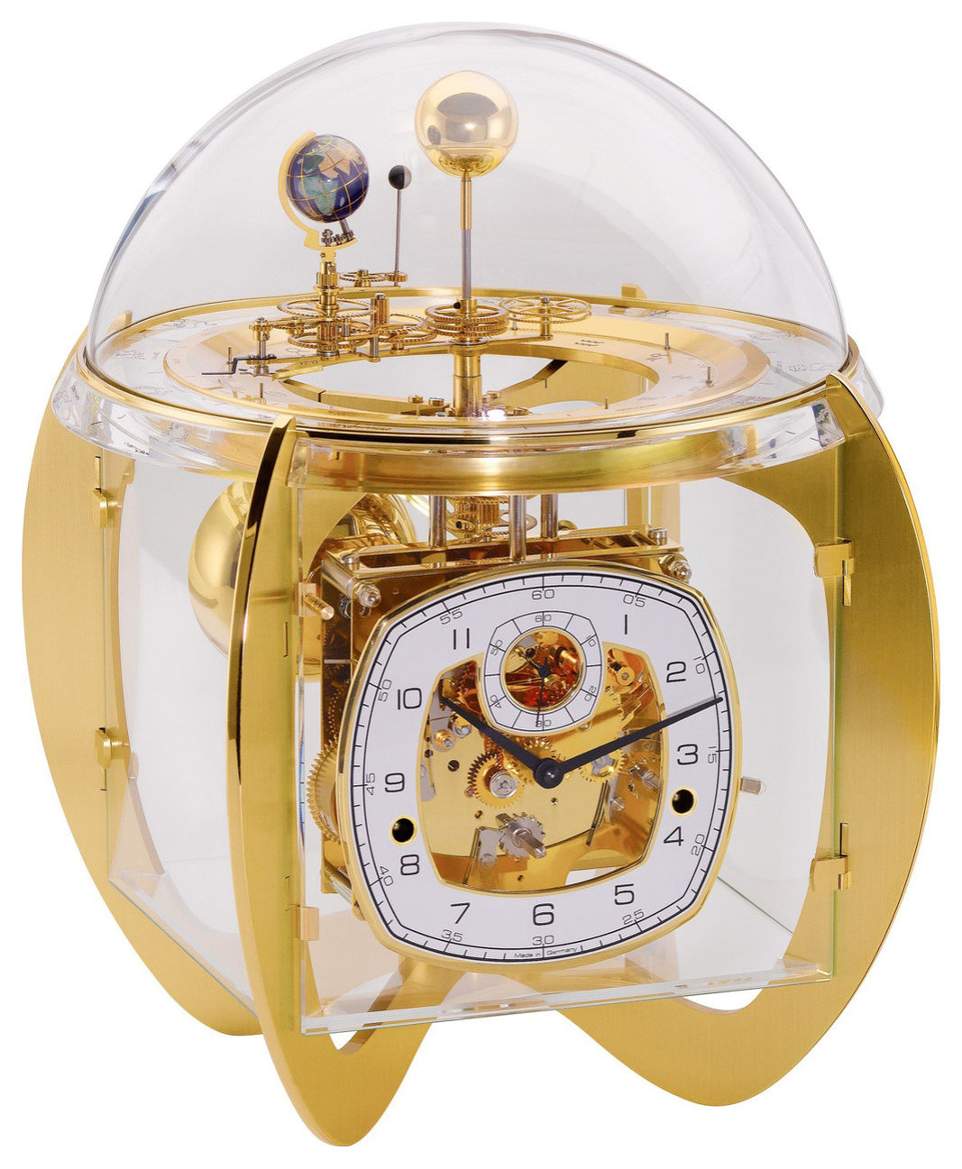 Astro Brass Key Wound Tellurium Table Clock - Contemporary - Desk And ...