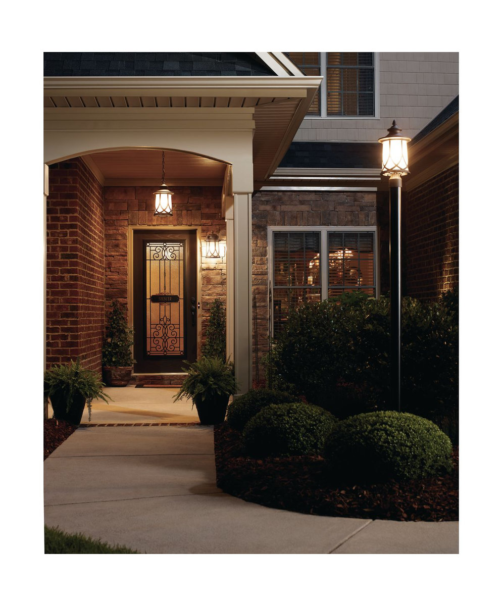 Progress Lighting 1-Light 8.5" Post Lantern With Etched Umber Glass ...