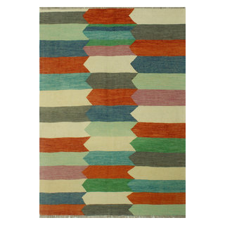 Winchester Kilim Monifa Rust Rug, 5'0 x 6'8 - Contemporary - Area Rugs ...