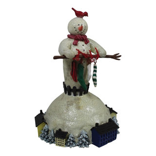 Christmas Decor Music Box Winter Holiday Wonderland White Plastic 7"H ...
