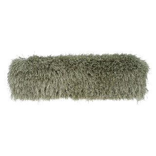 Mina Victory Shag Yarn Shimmer Shag 5" X 20" Light Sage Indoor Throw ...