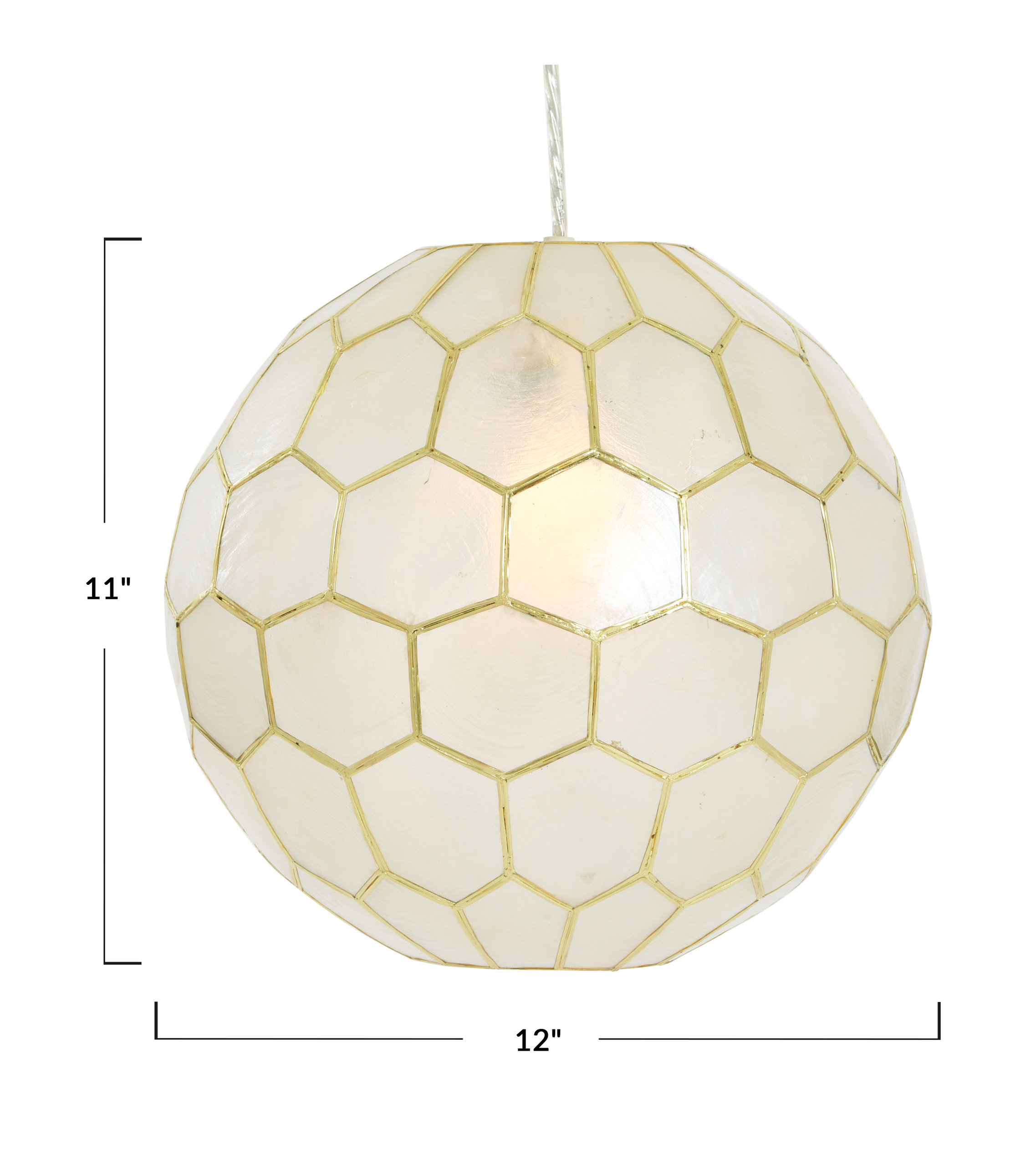 Capiz Honeycomb Globe Pendant Light, Capiz White Seashells, Antique ...