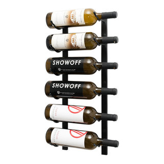 W Series Wine Rack 2 Wall Mounted Modern Metal Bottle Storage, 6 ...