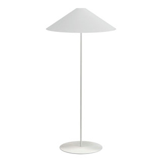 1 Light Trapezoid Floor Lamp w/ White Shade - Transitional - Floor ...