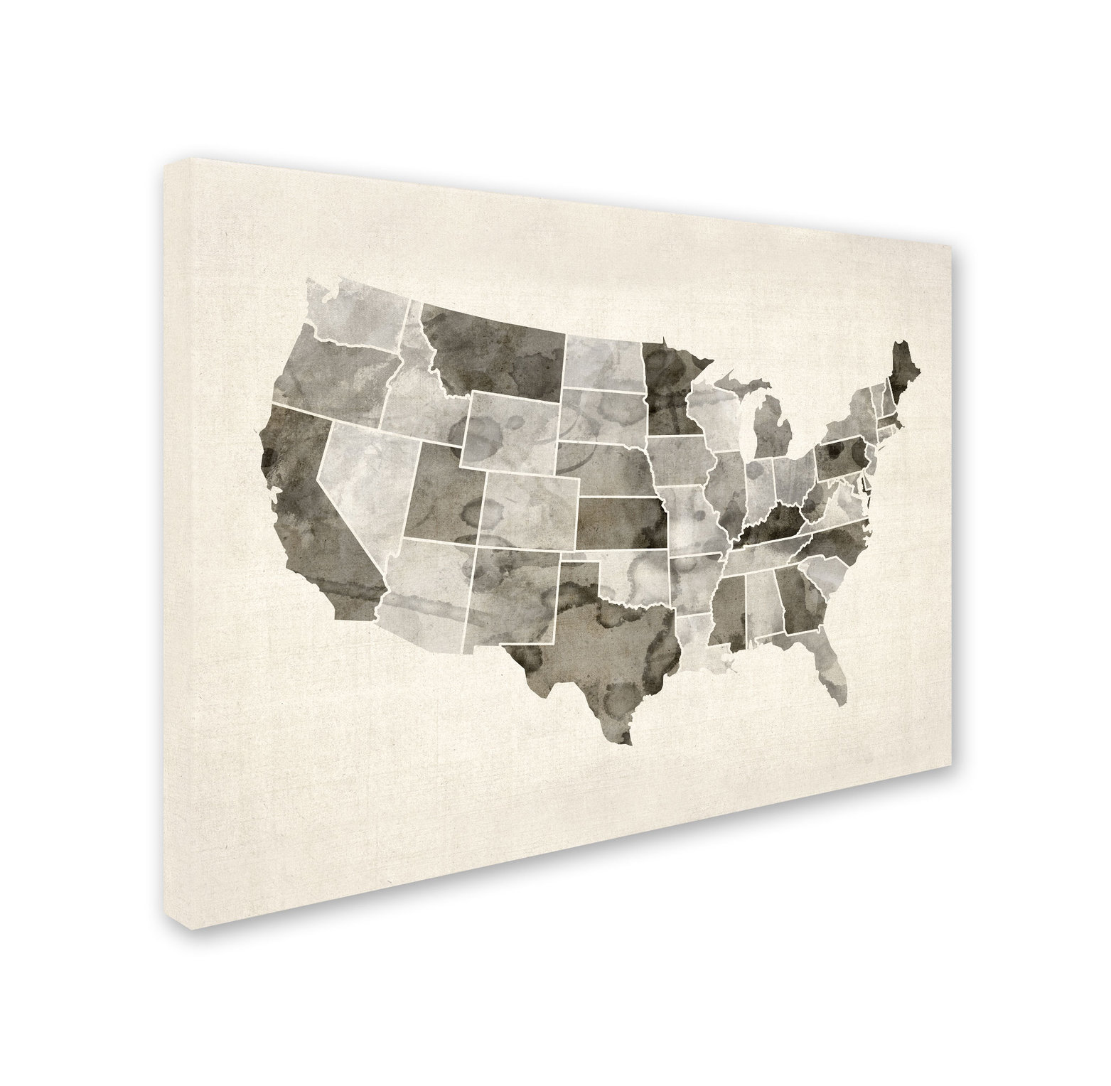 'United States Watercolor Map' Canvas Art by Michael Tompsett, 35" x 47 ...