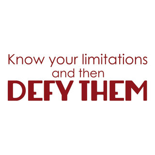 Decal Vinyl Wall Sticker Know Your Limitations & Defy Them Quote, 10 ...