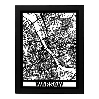 Warsaw Street Map - Contemporary - Prints And Posters - by Cut Maps | Houzz