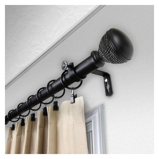 Woven 1" Curtain Rod, 120"-170" - Traditional - Curtain Rods - by Rod ...