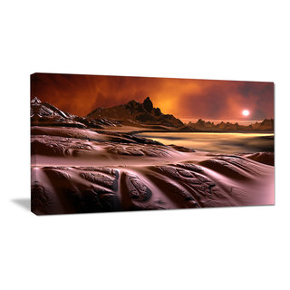 3D Rendered Alien Planet, Landscape Canvas Art Print, 32"x16 ...