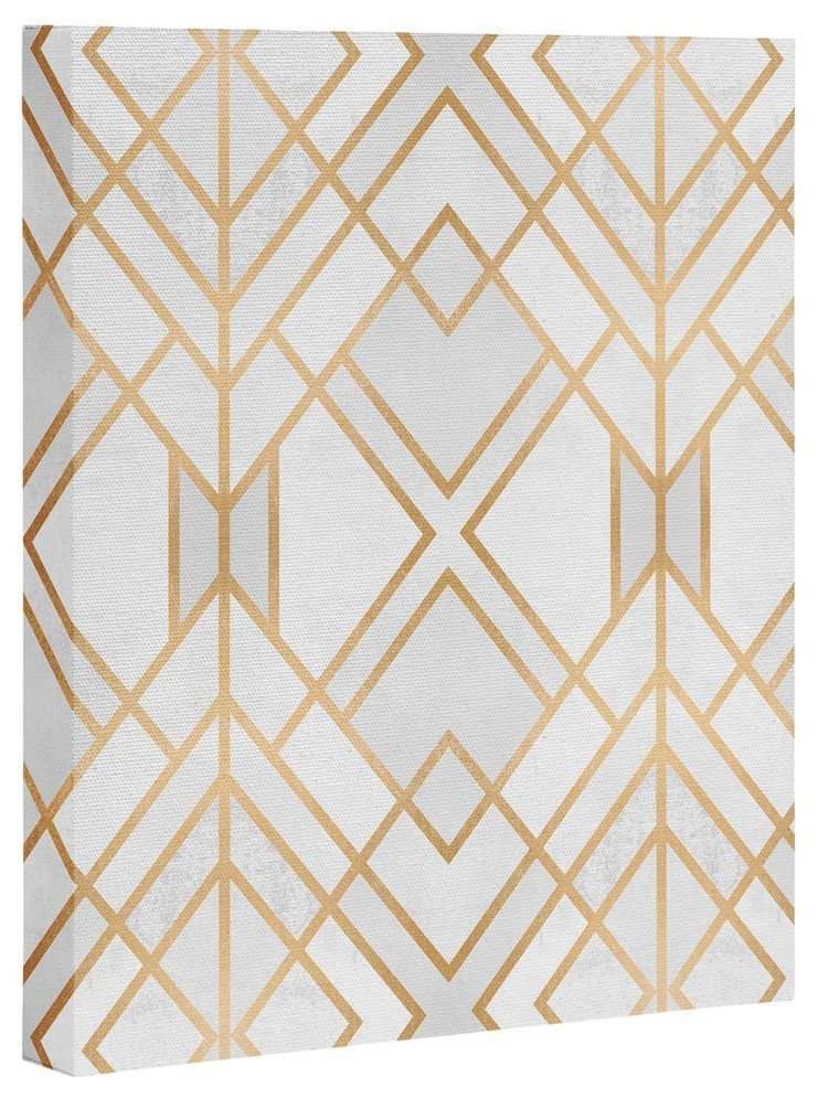 Elisabeth Fredriksson Golden Geo Art Canvas, 8"x10" - Contemporary ...