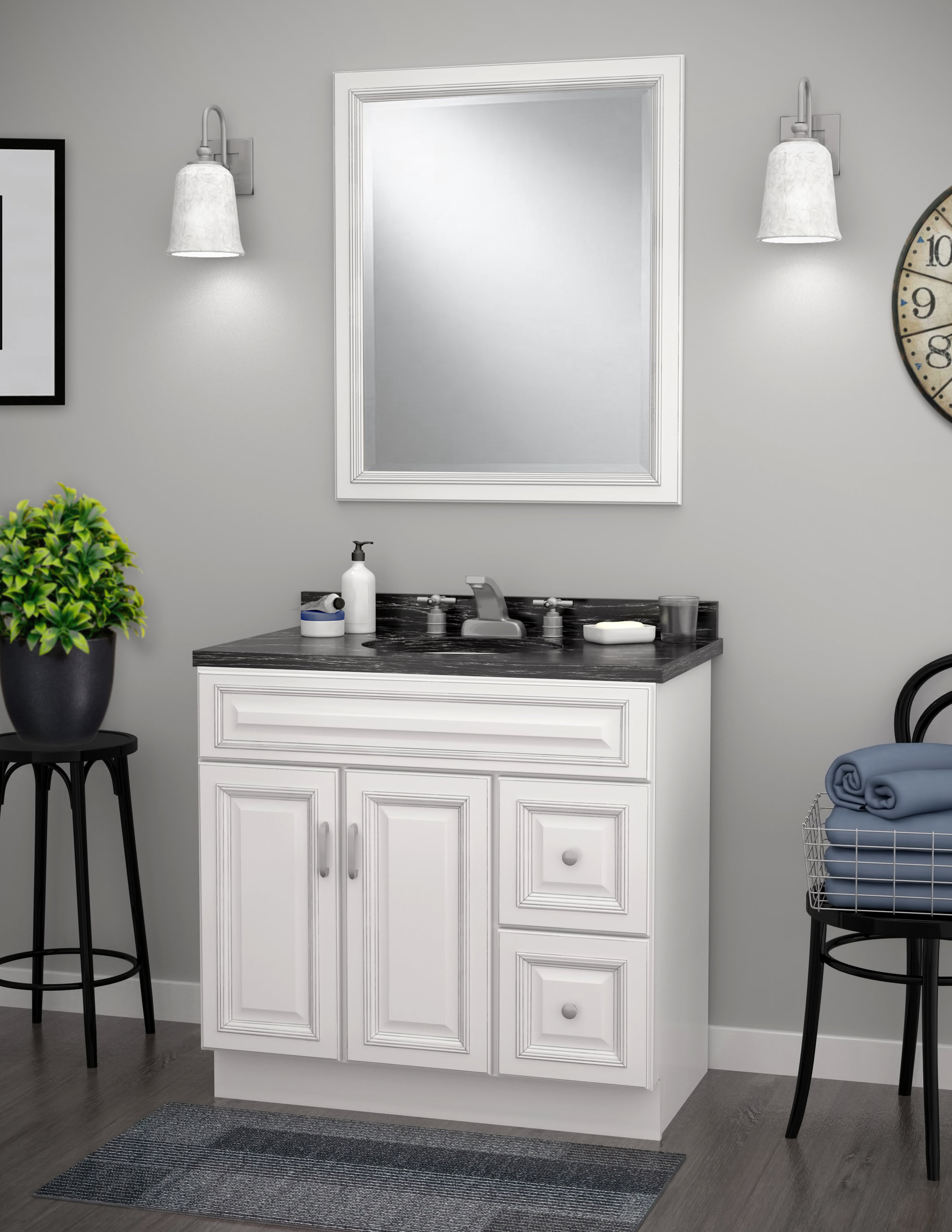 Riley 12" 3 Drawer Bank, 15" - Transitional - Bathroom Vanities And ...