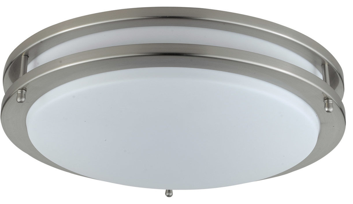E26 Socket Ceiling Fixture, Brushed Steel Finish - Transitional - Flush ...