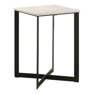 Tobin Square Marble Top End Table White and Black - Side Tables And End ...