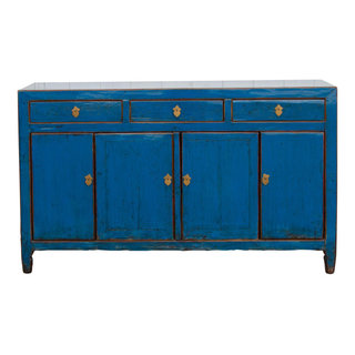 Blue Sapphire Painted Enfilade Buffet - Asian - Buffets And Sideboards ...
