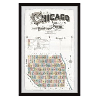 "Chicago Block Map" Framed Painting Print, 8x12 - Contemporary - Prints ...