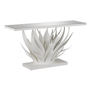 Agave White Console Table - Contemporary - Console Tables - by Currey ...
