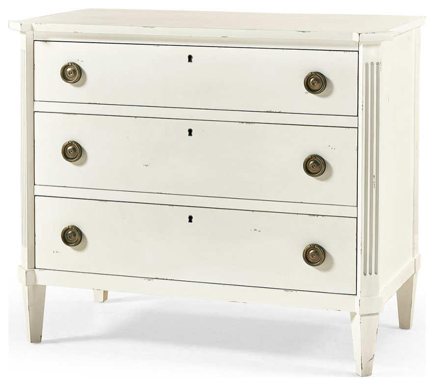 Swedish White Painted Commode 38" - Transitional - Accent Chests And ...